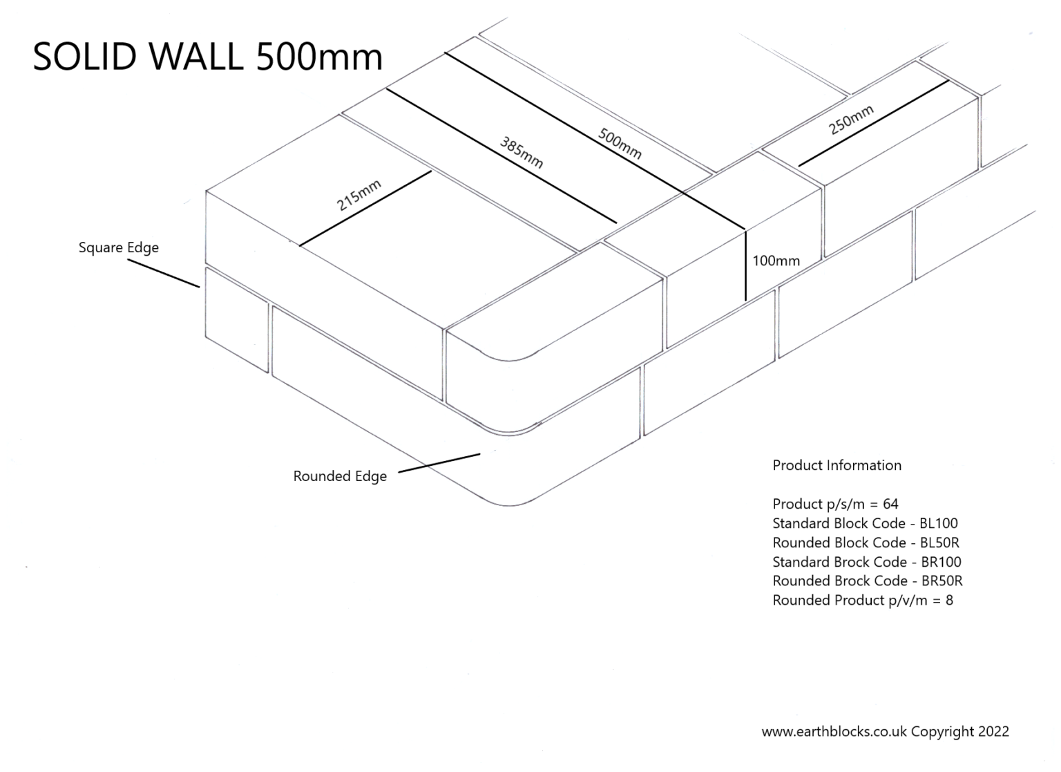 Bonding Techniques (500mm solid walling) - Earth Blocks UK